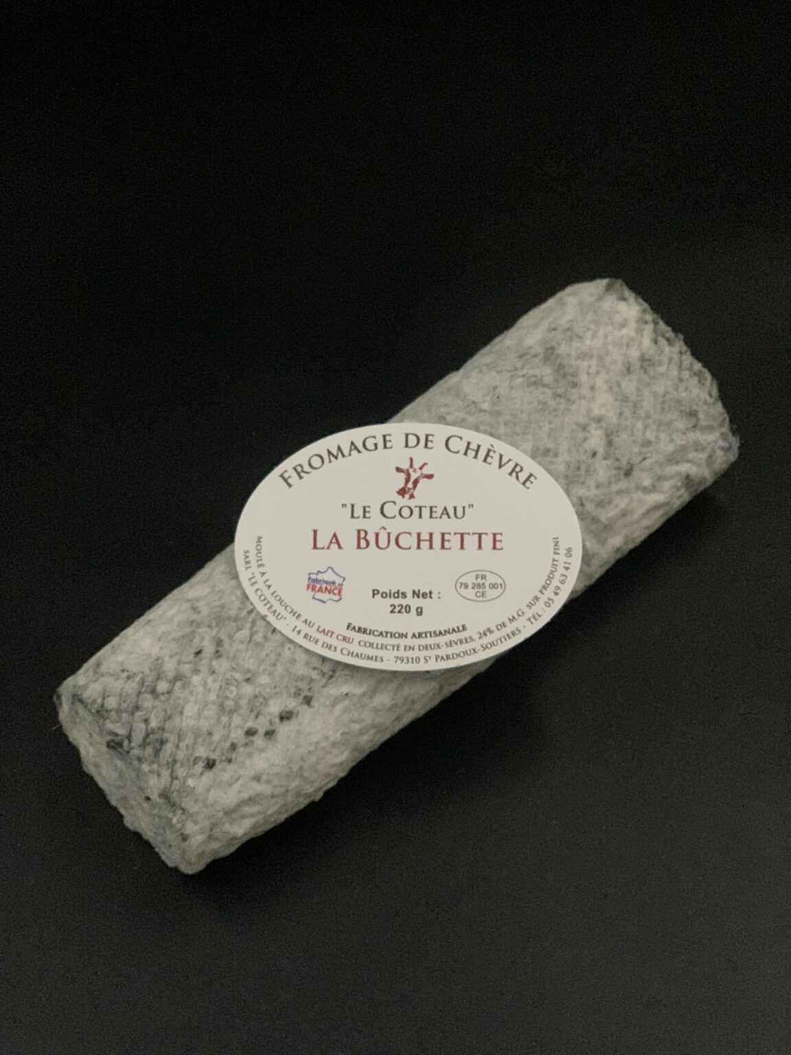 Fromage de chèvre Buchette cendrée - Fromagerie Le Coteau Saint Pardoux 79